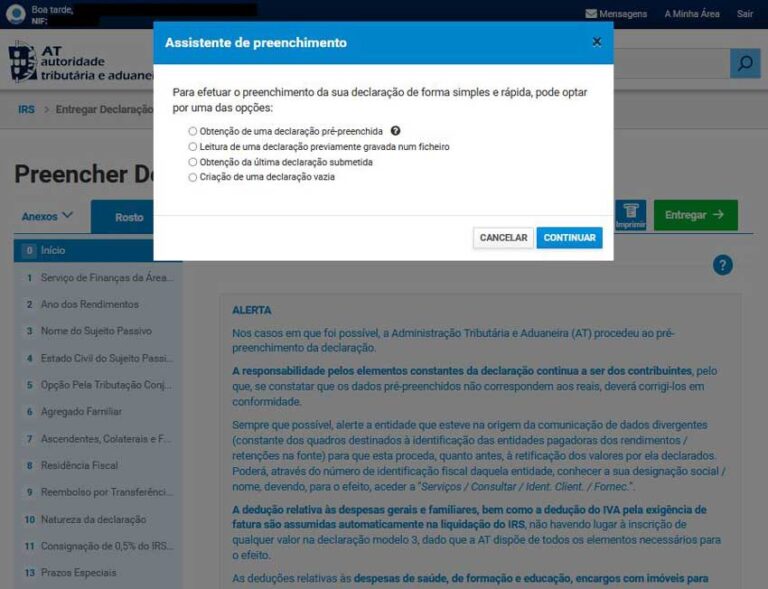 IRS, modelo 3 – Preenchimento e Submissão - Bora Falar de Guito